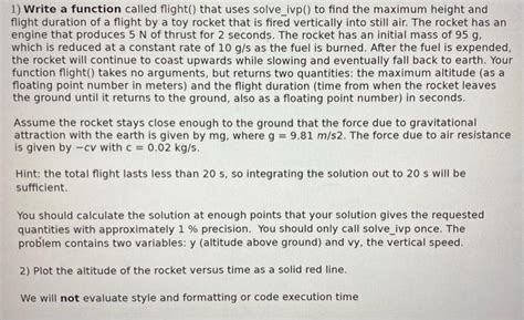 1 Write A Function Called Flight That Uses