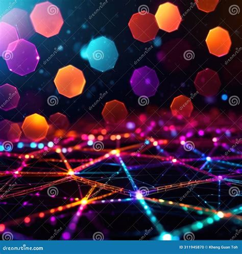 representation of digital blockchain with glowing energy data