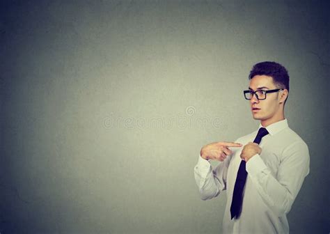 Confused Businessman Pointing Fingers At Himself Stock Image Image Of Confused Bewildering