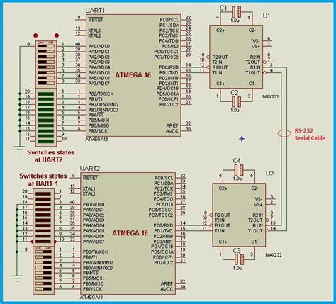 UART Between Microcontrollers Using Proteus RS Communication