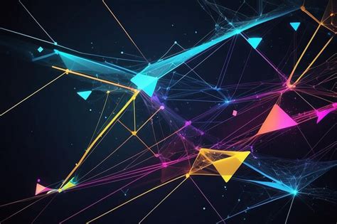 Premium Photo Abstract Geometric Network Technology Background