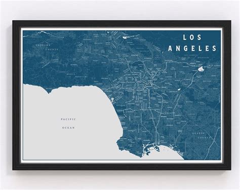 Los Angeles Neighborhoods Poster Map Etsy Canada