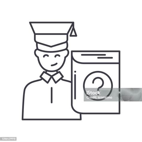 학생 학습 아이콘 선형 격리 된 그림 얇은 줄 벡터 웹 디자인 기호 흰색 배경에 편집 가능한 스트로크와 개요 개념 기호 개체 그룹에 대한 스톡 벡터 아트 및 기타 이미지