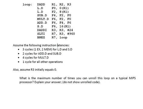 Solved 1 Assume The Following Instruction Latencies 3