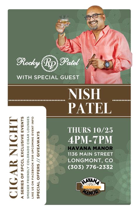 Win Cigars For A Year At Our Nish Patel Event Havana Manor