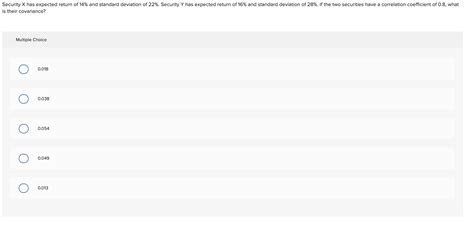 solved security x has expected return of 14 and standard