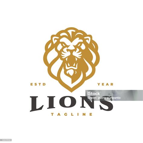 화가 난 사자 엠블럼 로고 디자인 라이온 헤드 마스코트 벡터 일러스트 레이 션 사자에 대한 스톡 벡터 아트 및 기타 이미지