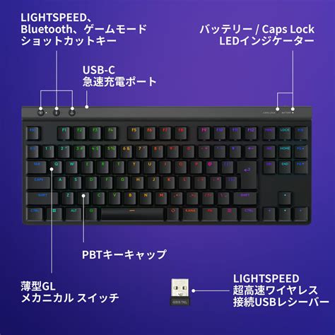 Logitech G G515 Tkl Wireless Gaming Keyboard Low Profile Tactile Brown Wafuu Japan