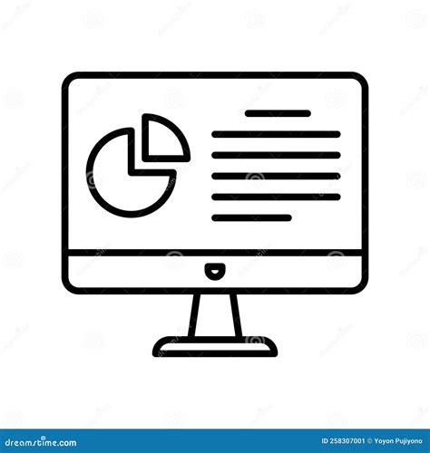 Desktop Computer Icon With Business Analytics Stock Vector Illustration Of Concept Vector
