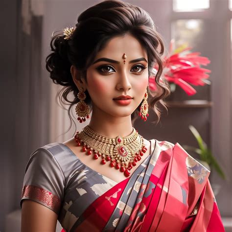 Premium Photo Indian Beautiful Girl Image In Sari