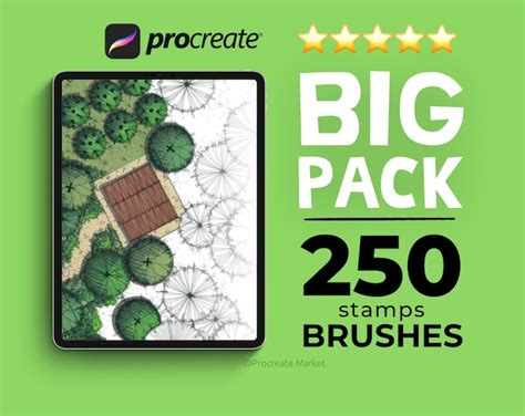 Procreate Tree Brushes Tree Stamp Set Procreate Brush Pack Landscape Element Brush