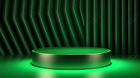 물결 모양의 직물 배경에 최소한의 3d 네온 그린 제품 디스플레이를 갖춘 럭셔리 실린더 포디움 제품 디스플레이 배경 물결 배경 그린 배경 이미지 Hd 제품 디스플레이