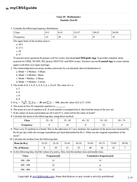 10 Math Statistics Tp03 Pdf Mean Mode Statistics