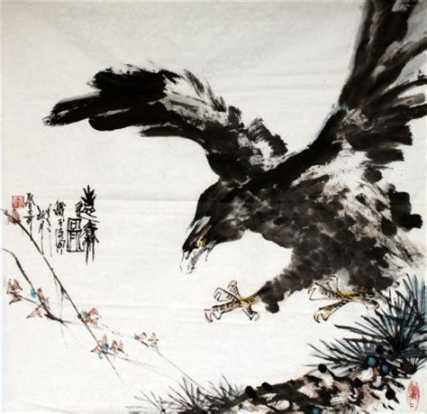 雄鹰图作品赏析壮志凌云 振翅高飞 99字画网上商城