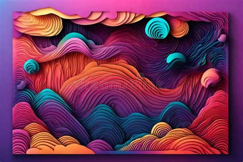 A 3d Papercut Layers Illustration With A Multi Layered Color Texture