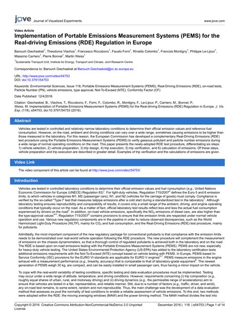pdf implementation of portable emissions measurement systems pems