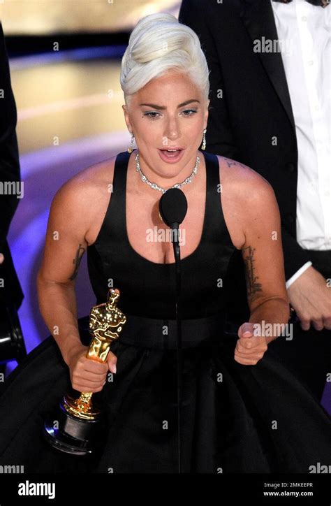 Lady Gaga Accepts The Award For Best Original Song For Shallow From
