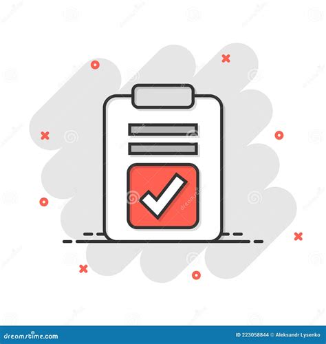 Document Checkbox Icon In Flat Style Test Vector Illustration On White