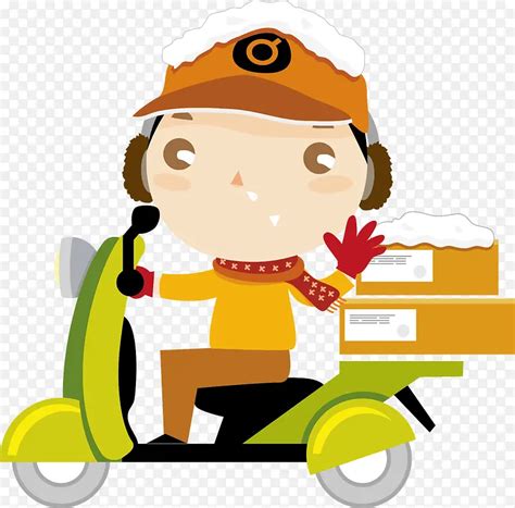 卡通骑摩托的快递员矢量图png图片素材下载图片编号yanpnglz 免抠素材网