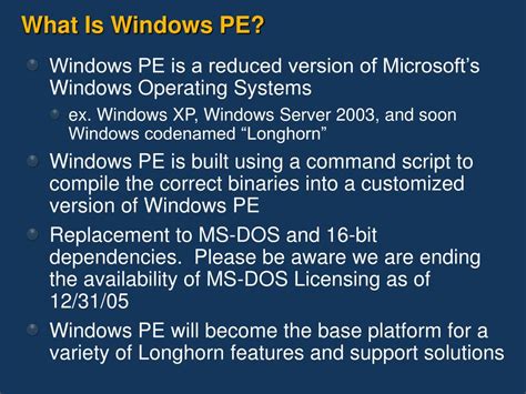 PPT Building Support Solutions With Windows PE PowerPoint Presentation ID 329162