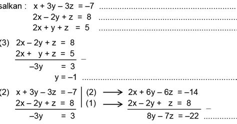 Sistem Persamaan Linier Tiga Variabel