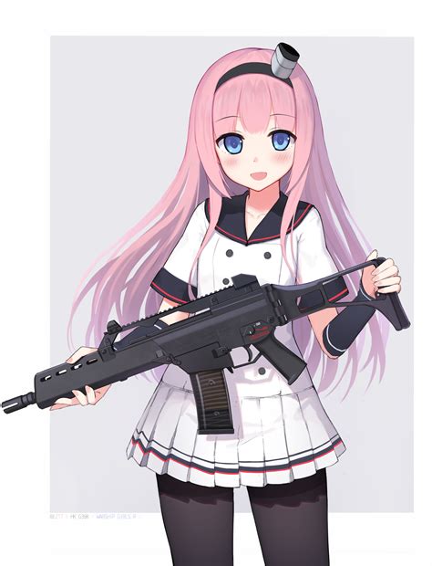 Red Hair Anime Girl With Gun