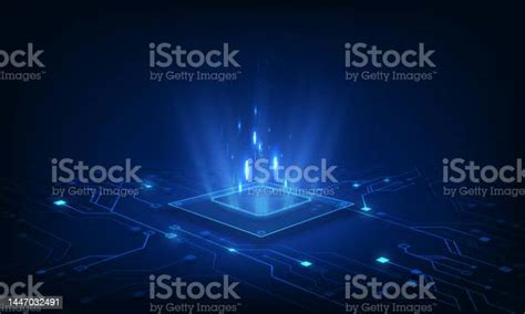 추상 기술 칩 프로세서 배경 회로 기판 및 Html 코드 3d 일러스트 블루 기술 배경 벡터 0명에 대한 스톡 벡터 아트 및