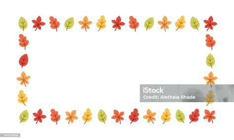 나뭇잎으로 만든 직사각형 가을 프레임입니다 현대 벡터 그림입니다 할로윈 추수 감사절 가을 테두리 템플릿입니다 0명에 대한 스톡