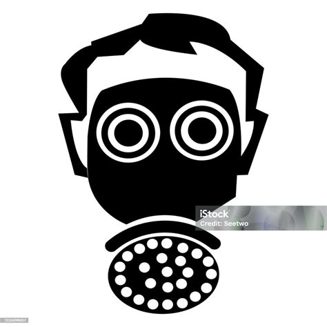 백색 배경에서 격리된 심볼 마모 호흡보호 기호 벡터 일러스트레이션 Eps10 건강관리와 의술에 대한 스톡 벡터 아트 및 기타 이미지 건강관리와 의술 건설 산업 건설