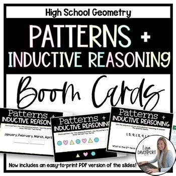 Patterns And Inductive Reasoning Geometry Boom Cards By Lisa Davenport