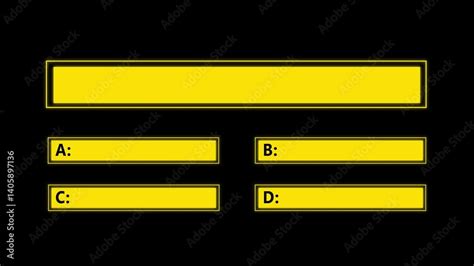 quiz neon line animation with option selection quiz line animation