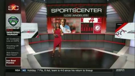 Cari Champion In Crimson Dress Cari Champion Nick Saban Sportscenter