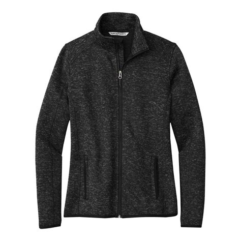 Port Authority L232 Womens Customizable Black Heather Fleece Sweater