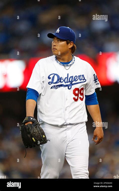 Hyun Jin Ryu 99 Of The Los Angeles Dodgers During A Game Against The Colorado Rockies At Dodger