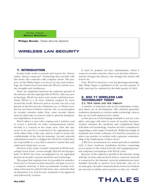 Wireless Lan Security Pdf Wireless Lan Ieee 802 11