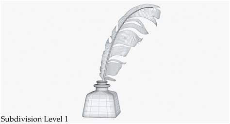잉크 병과 퀼 2 3d 모델 20 3ds Fbx Obj Max Free3d