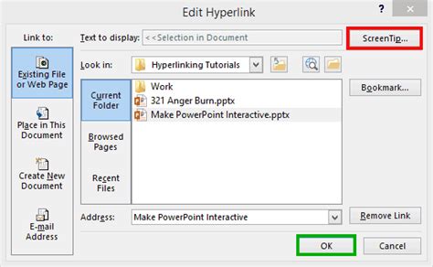 Screen Tips For Hyperlinks In Powerpoint 2013