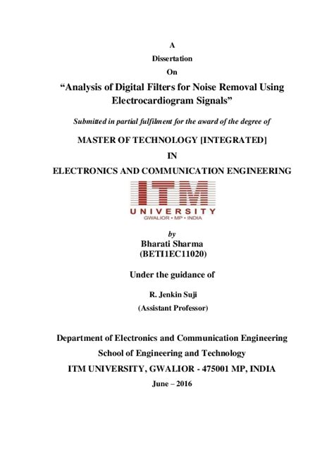 Pdf Analysis Of Digital Filters For Noise Removal Using Electrocardiogram Signals