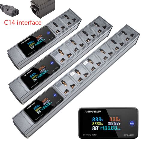 C14 Interface Pdu Power Strip 2 14 Ways Universal Power Socket Extension Digital Voltmeter Power