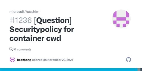 Question Securitypolicy For Container Cwd · Issue 1236 · Microsoft