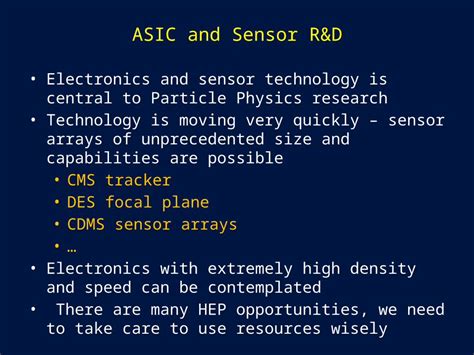 Pptx Asic And Sensor Randd Electronics And Sensor Technology Is Central