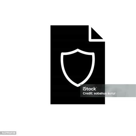 종이 문서 문자 모양 아이콘 그림과 방패 문서 보호 파일 보호와 관련된 아이콘입니다 간단한 벡터 디자인 편집 가능 32 X 32에서 완벽한 픽셀 계약서에 대한 스톡 벡터