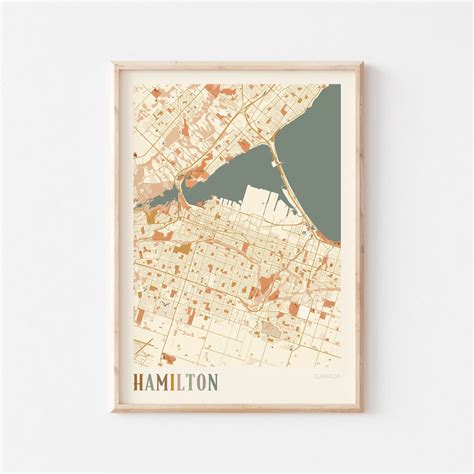 Hamilton Ontario Map Poster Hamilton Wall Art Hamilton Poster