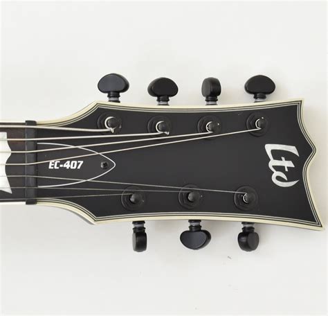 Esp Ltd Ec 407 7 Strings Guitar In Black Satin B Stock 3512 Ec 407 B