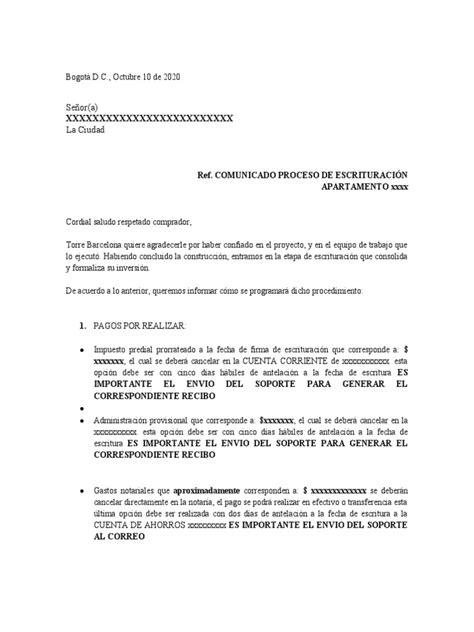 Modelo Carta Entrega De Apartamento Pdf