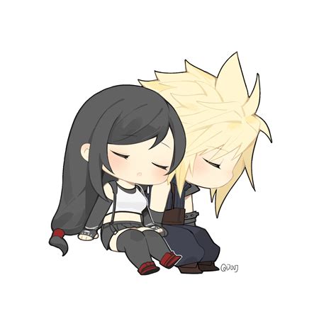 Tifa Lockhart And Cloud Strife Final Fantasy And 2 More Drawn By Duoj