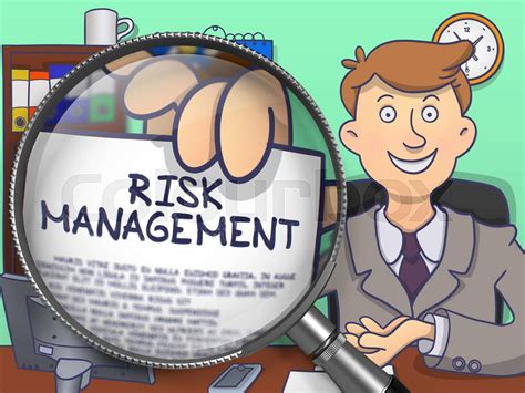 Risk Management Through Magnifying Glass Doodle Concept Stock Image Colourbox