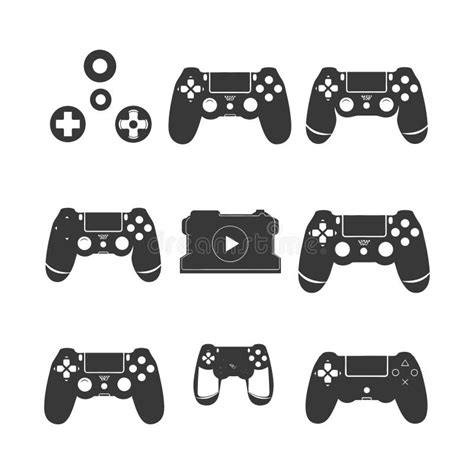 Collection Of Gamepad Icons Gaming Controller Symbols Set Stock Vector