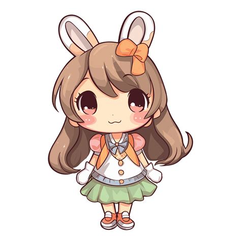 A Cartoon Girl With A Bunny Ears On Her Head 24700723 Png