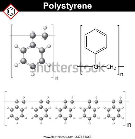 Polystyrene Polymer Chemical Structure Model Molecule Image